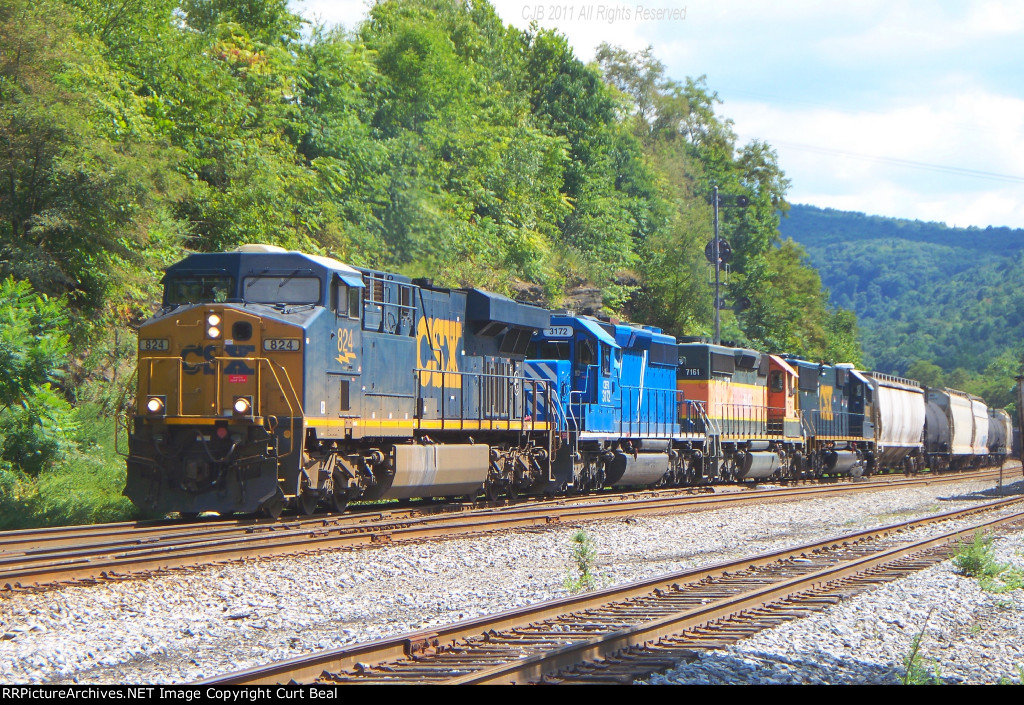 CSX 824, CEFX 3172, HLCX 7161, CSX 8122